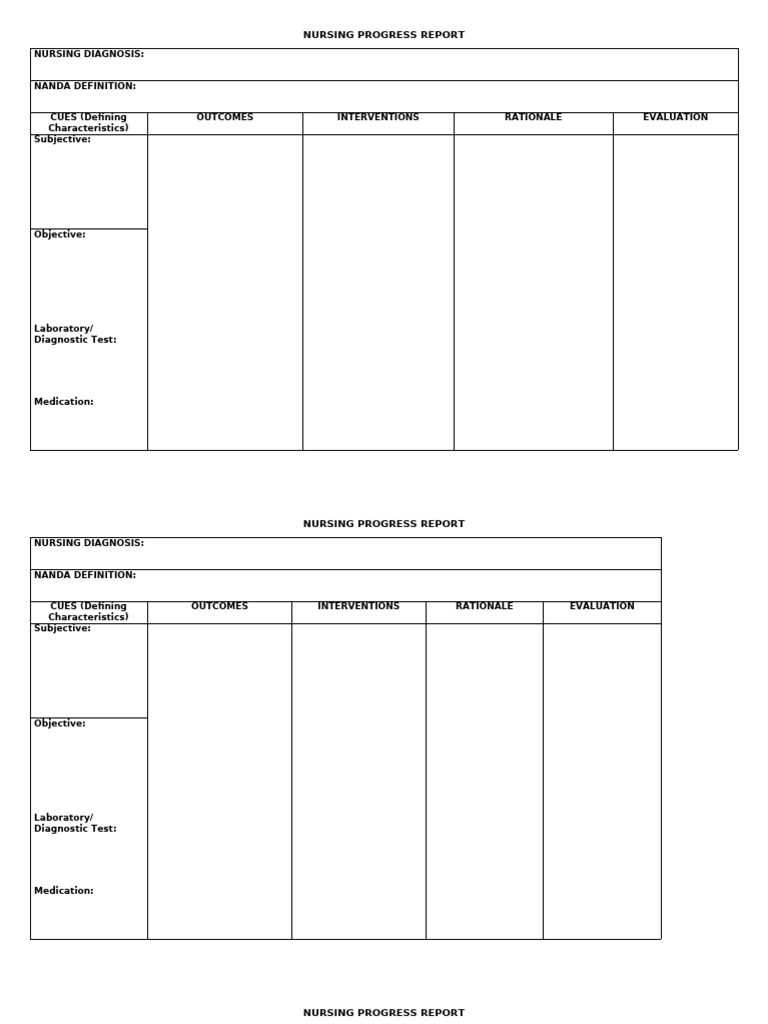 Nursing Progress Report | PDF
