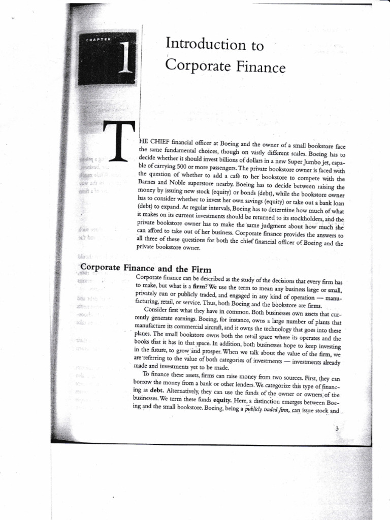 Introduction to Corporate Finance | PDF | Equity (Finance) | Financial ...