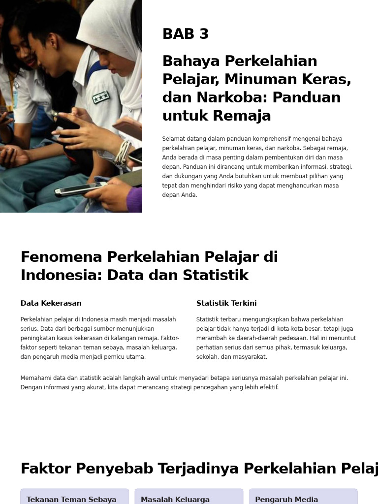 Bahaya Perkelahian dan Narkoba Remaja | PDF