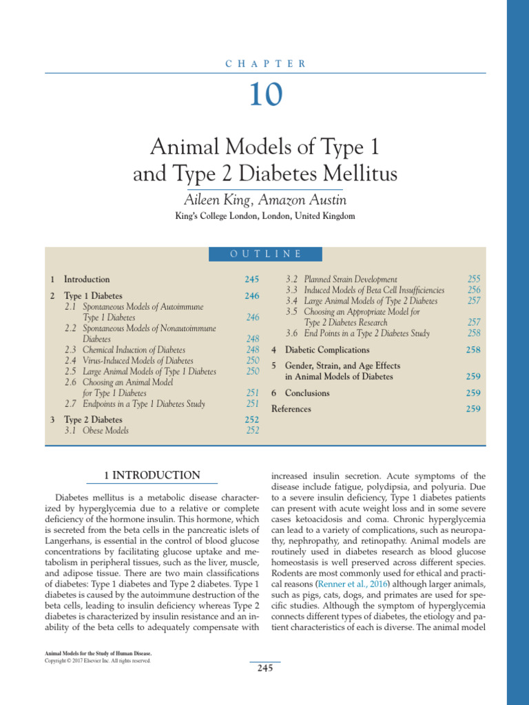 Animal Models of Diabetes Research | PDF | Diabetes | Insulin Resistance