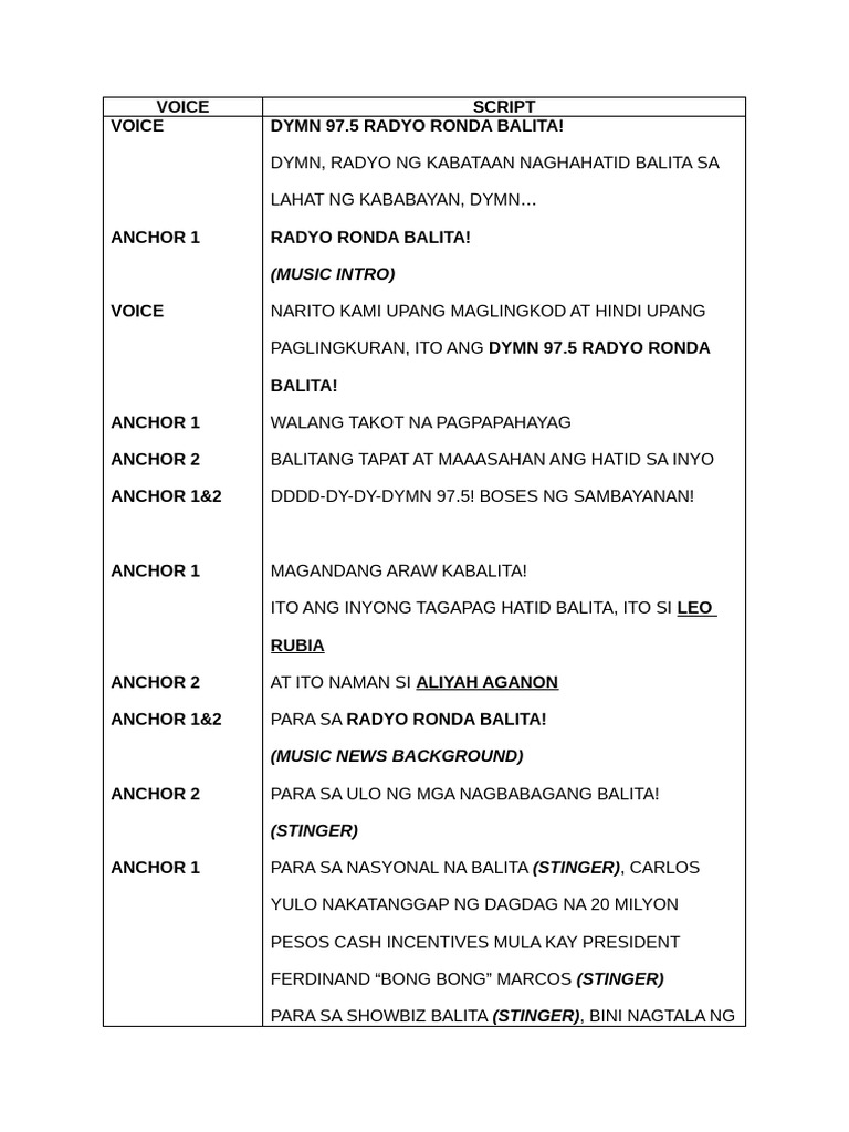 Fil Script Updated 1 | PDF