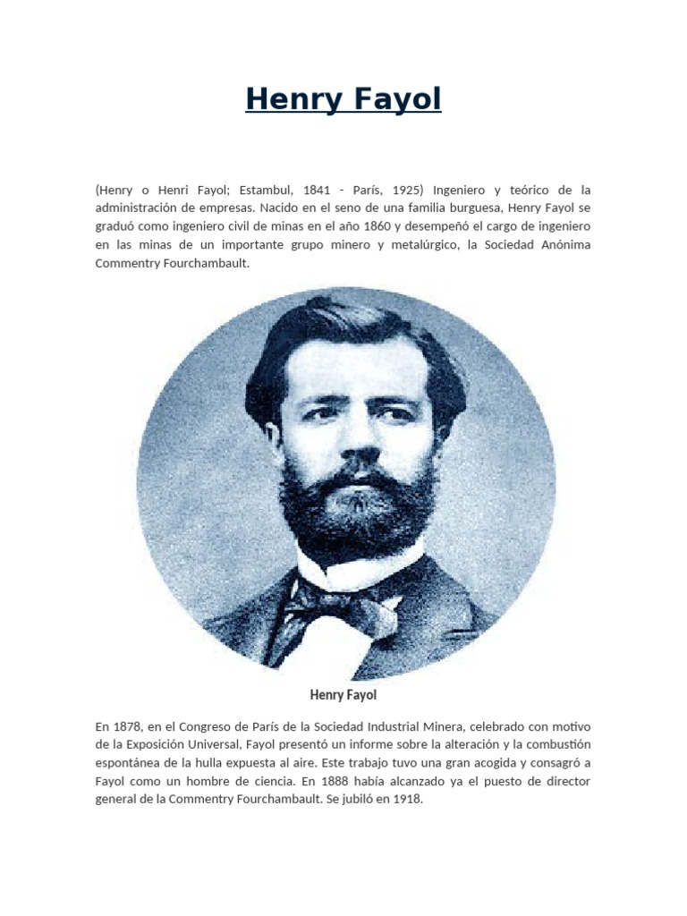 Henry Fayol | PDF | Business