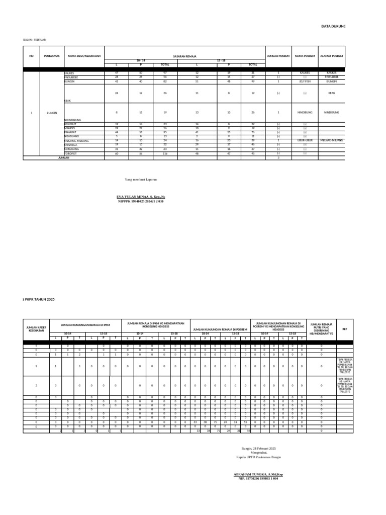 Lap PKPR Februari 2025 SKP | PDF