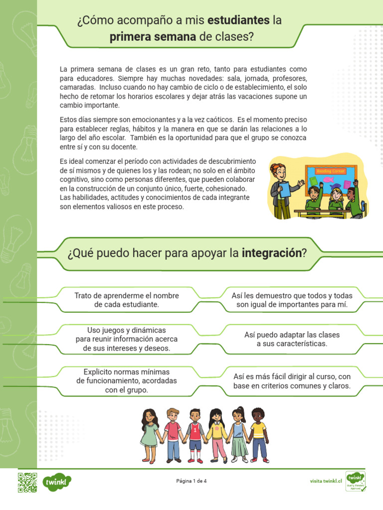 Actividades para la Primera Semana Escolar | PDF | Maestros | Cognición