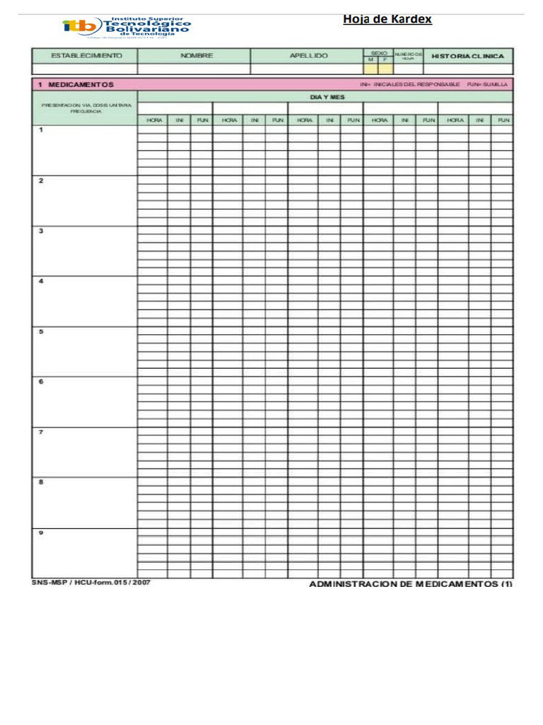 HOJA DE KARDEX | PDF
