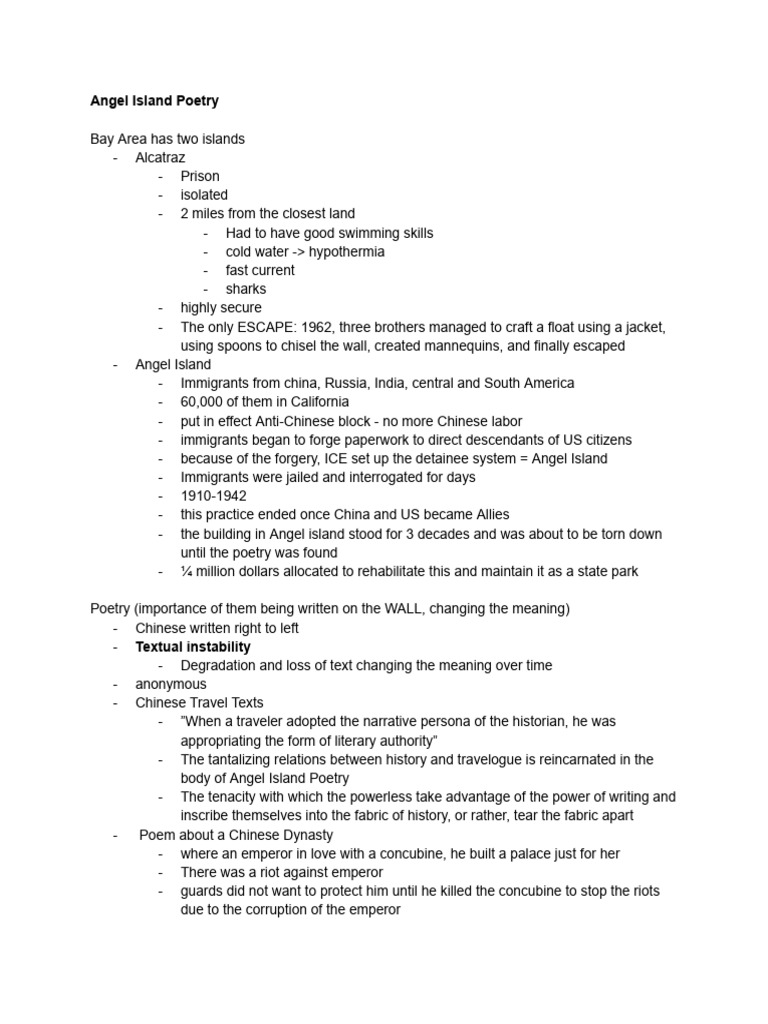 Angel Island Poetry and Immigrant History | PDF | Charlie Chan