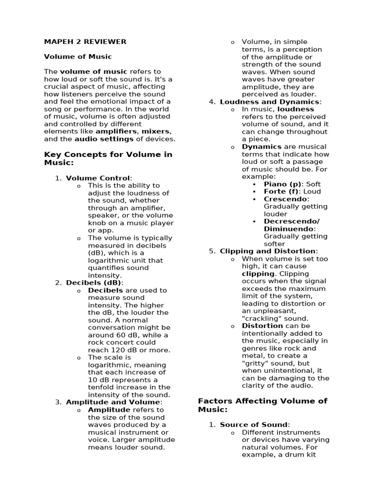 Understanding Music Volume Basics | PDF | Printmaking | Sound