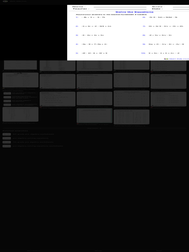 Searchq Pre+algebra+worksheets&sca Esv F3ed14a816e3a85c&sca Upv 1&rlz ...