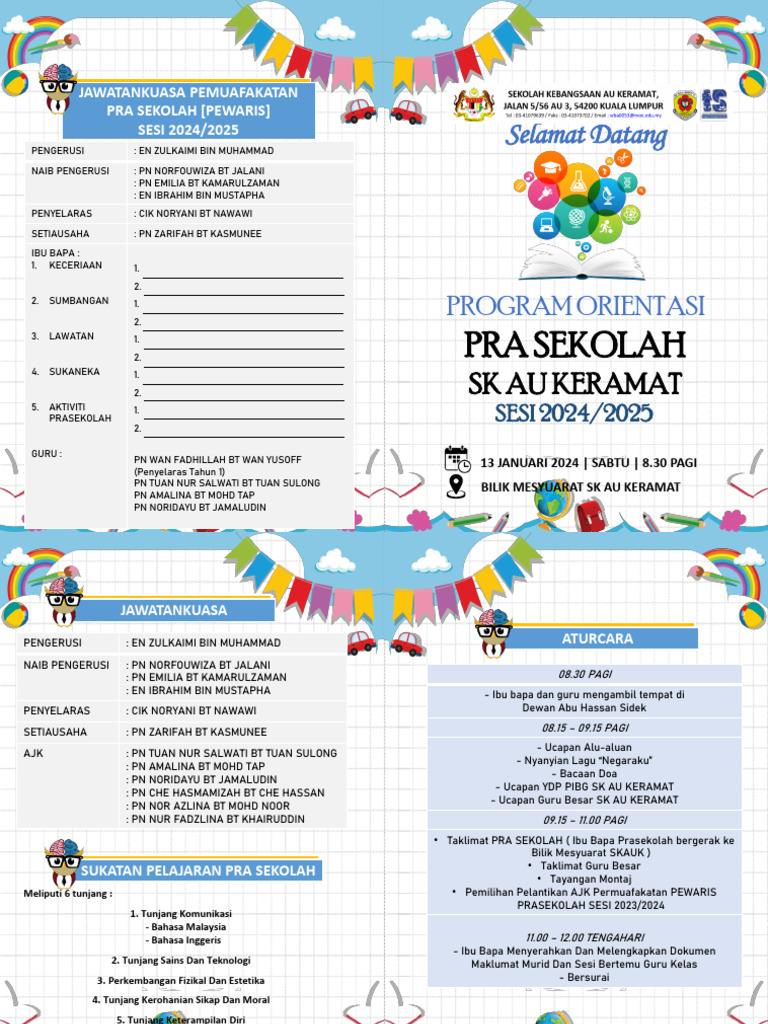 Buku Program Orientasi PRASEKOLAH 20242025 | PDF