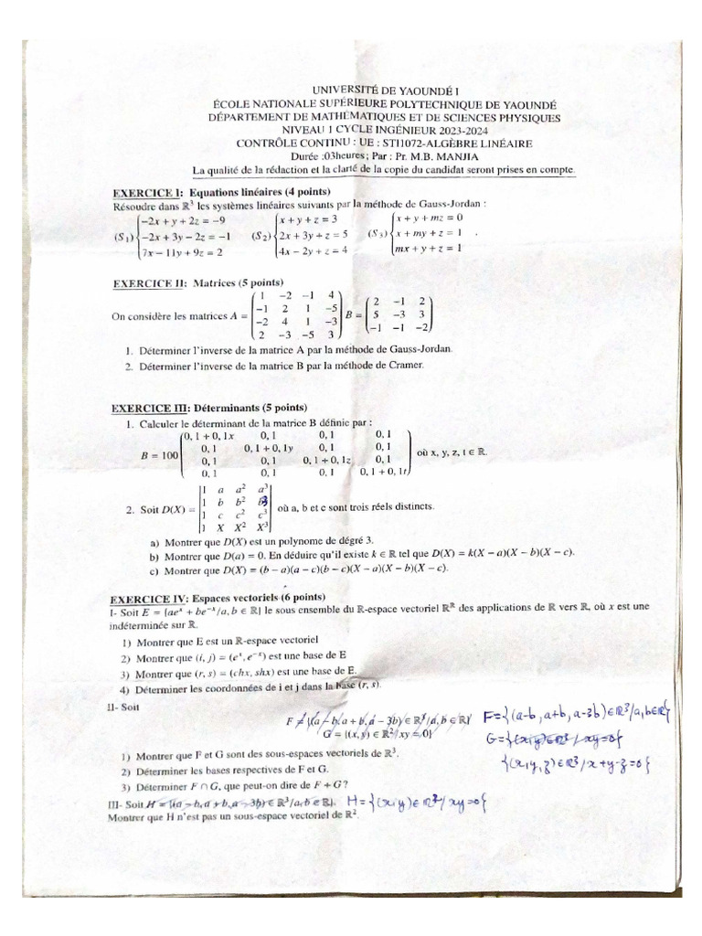 CC Algebre 2024 | PDF
