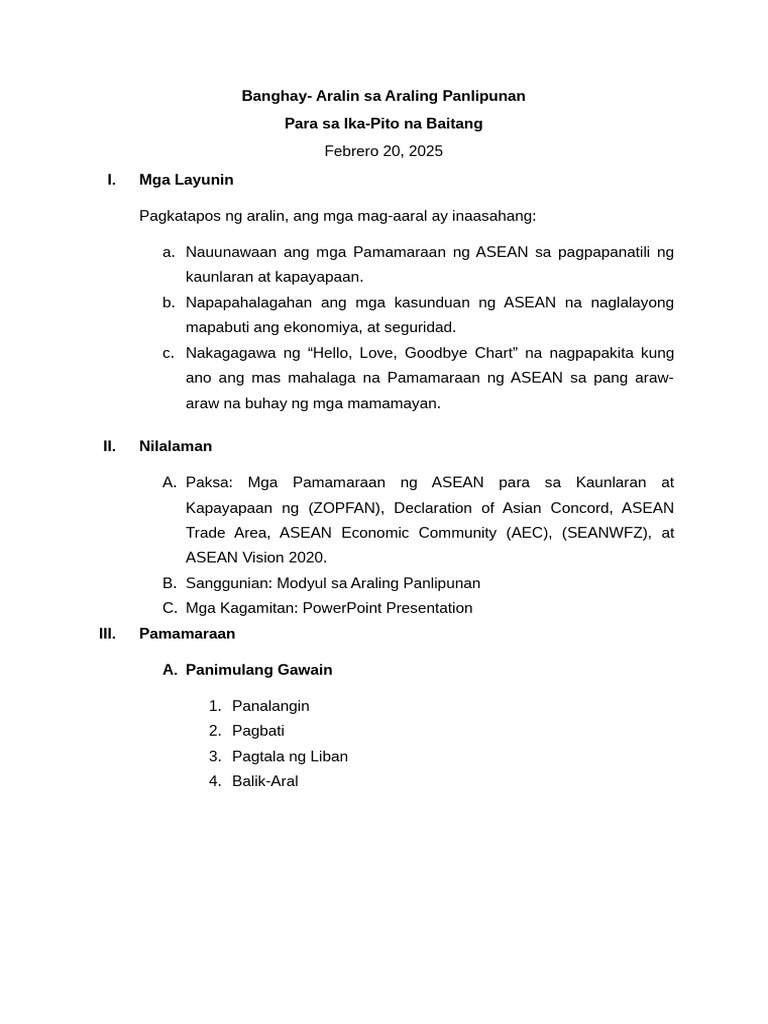 Banghay Aralin.4docx | PDF