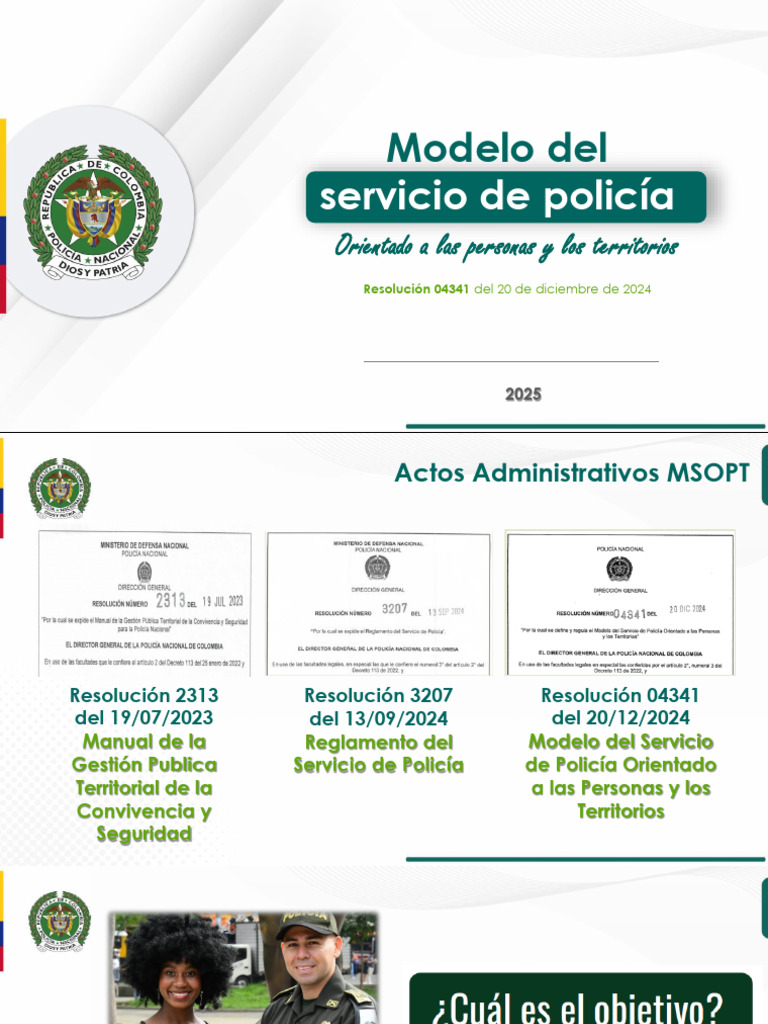 Msopt-Modelo de Servicio de Policia Orientado A Las Personas y Los Territorios 2025 PDF | PDF ...