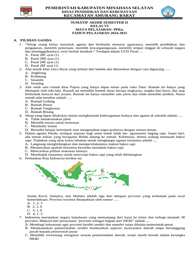 STS PPKN KELAS 6 | PDF