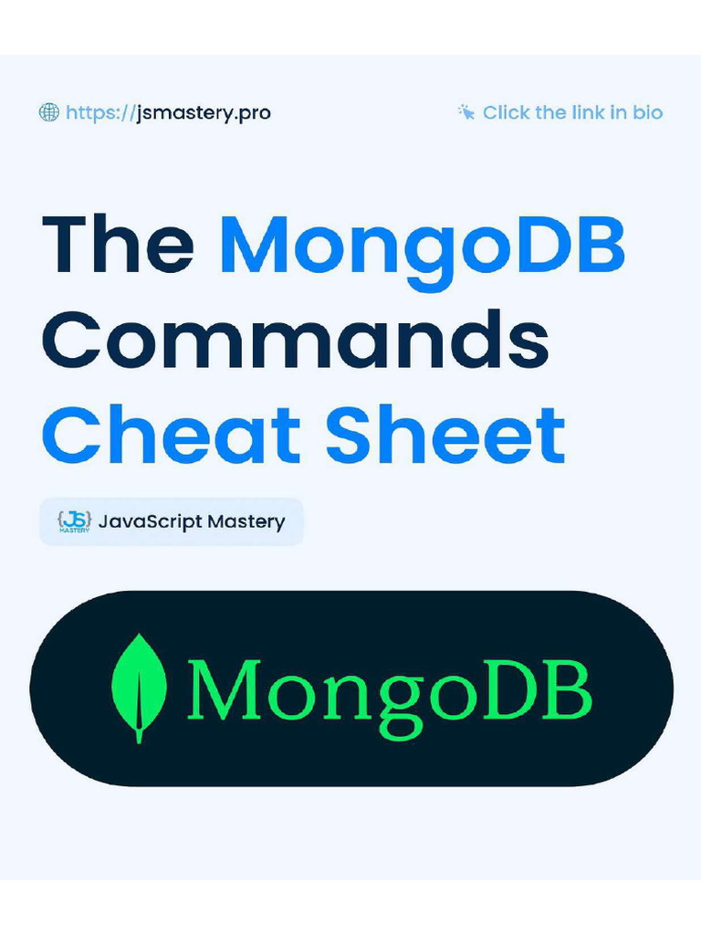 The MongoDB Commands Cheat Sheet | PDF