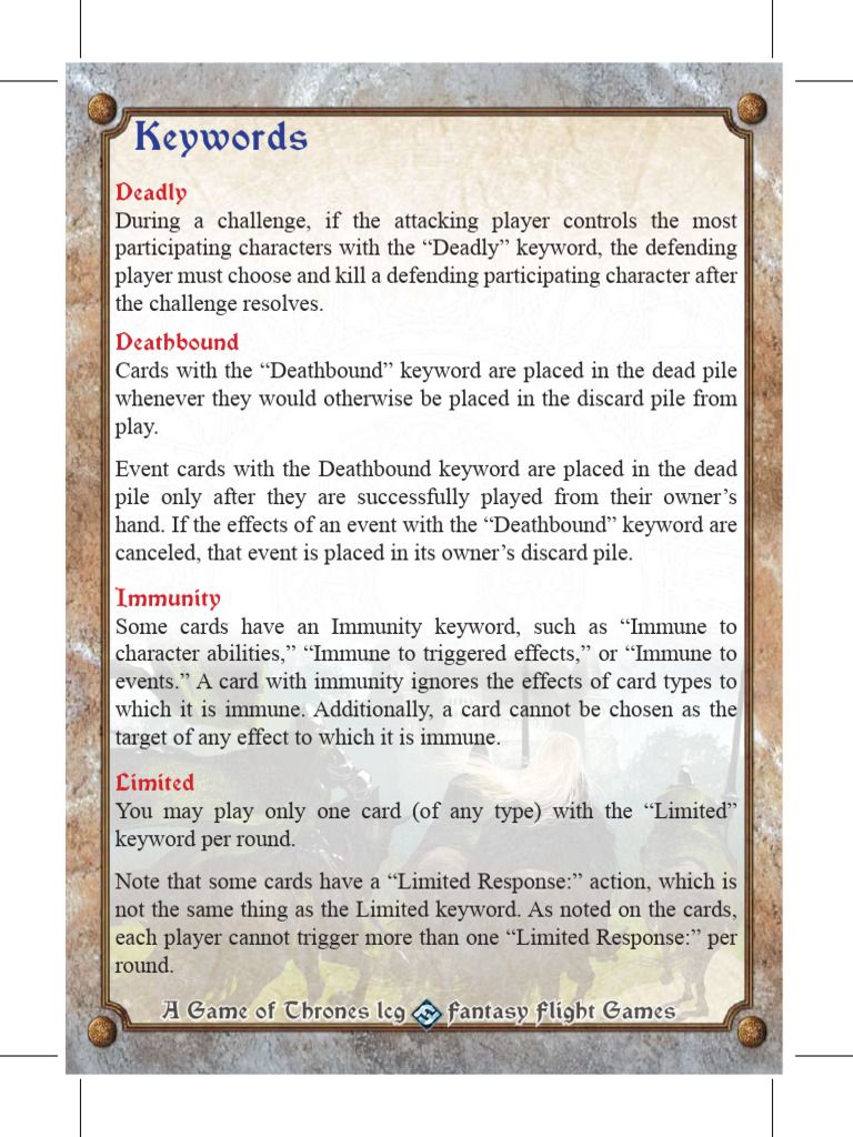 Agotlcg Quickref Cards v1 | PDF | Gaming | Card Games