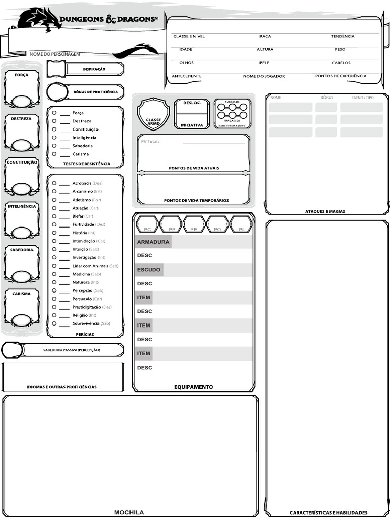 Ficha Dungeons & Dragons Automatica 2020 | PDF