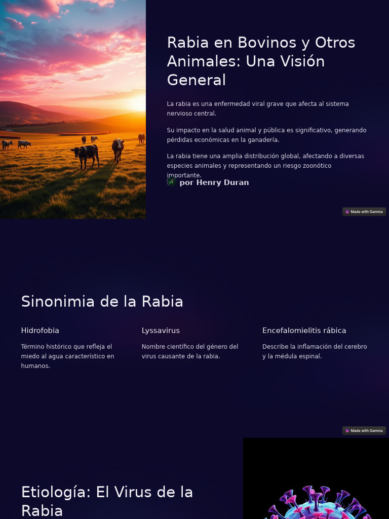 Rabia en Bovinos y Otros Animales Una Vision General | PDF | Rabia | Inmunología