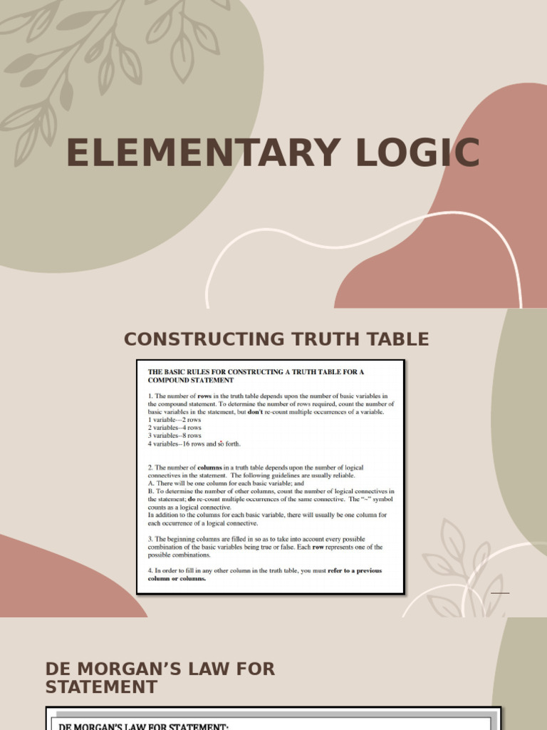 Elementary Logic PPT 2.0 | PDF | Argument | Logic
