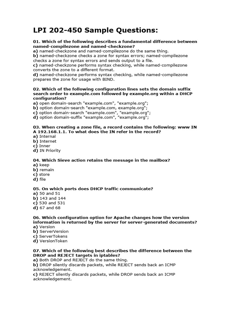 Todas As Provas 202-450 FINAL | PDF | Network Protocols | Communications Protocols