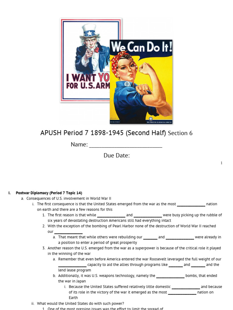 Section 6 APUSH Period 7B Heimler Notes | PDF | United Nations ...