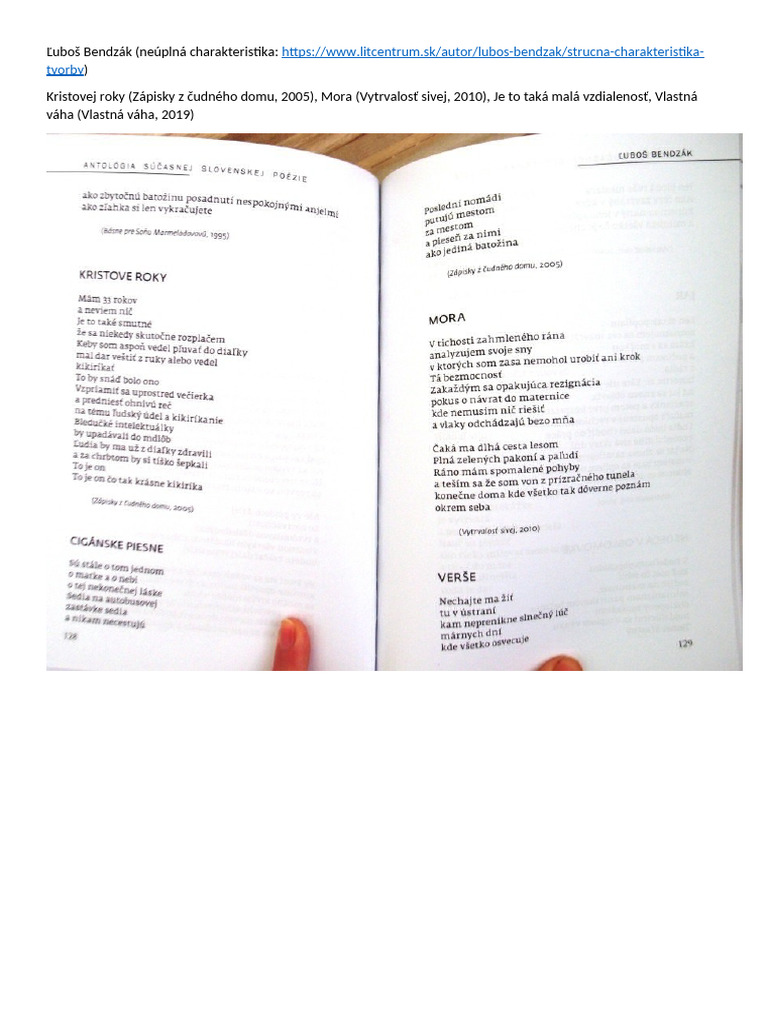 Básne Na Seminár - Bendzák - Kuniak | PDF