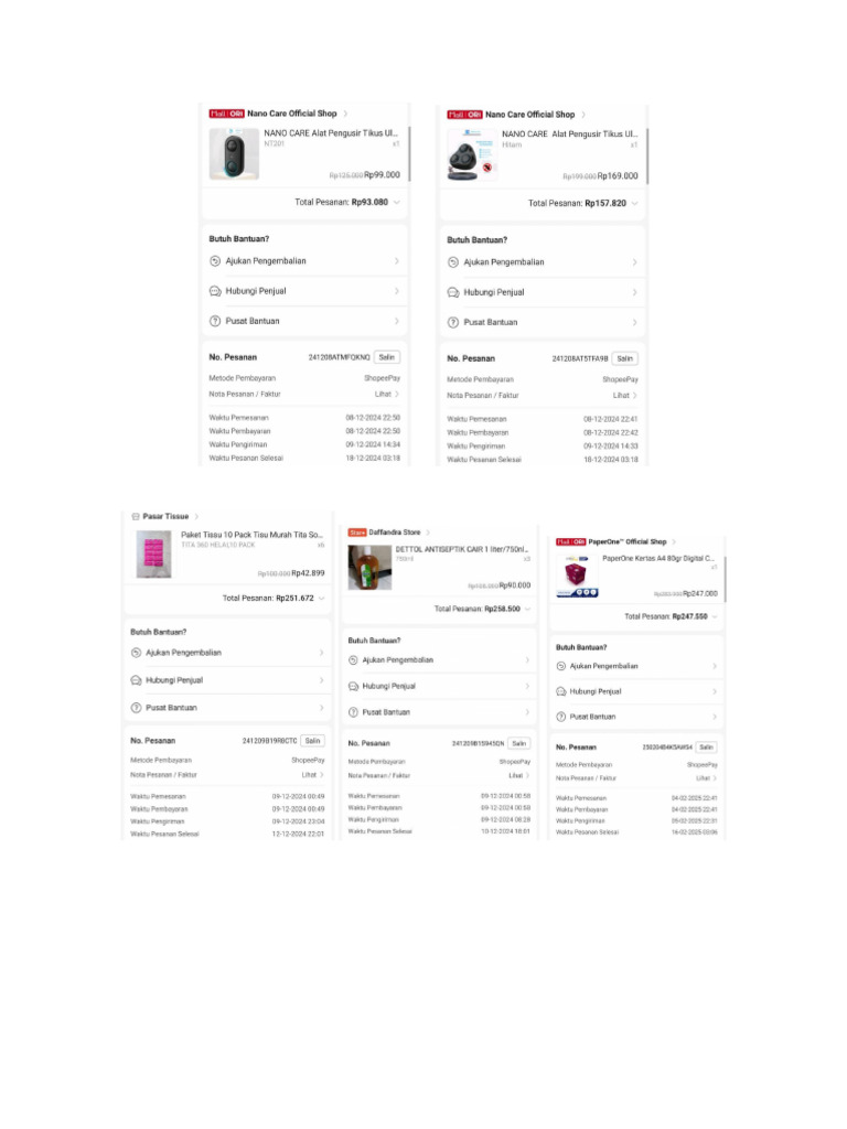 Invoice Shopee-Desember 2024 | PDF