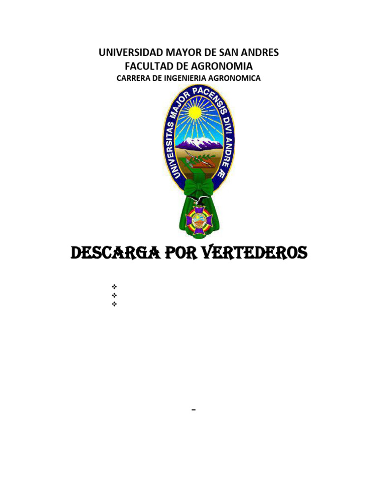 descarga de vertedero | PDF | Descarga (hidrología) | Agua