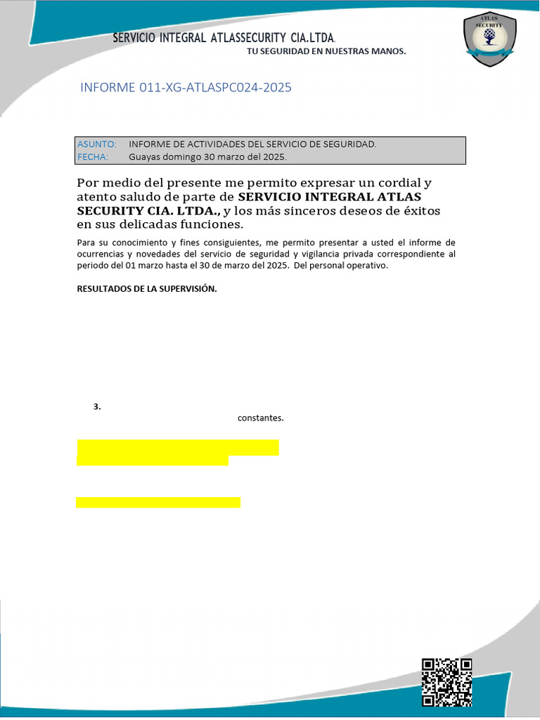 Informe General Atlas Marzo | PDF