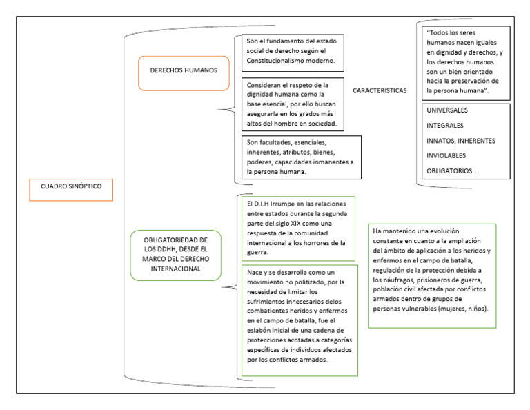 Cuadro Sinóptico DDHH It. Arteaga | PDF | Derechos humanos | Dignidad