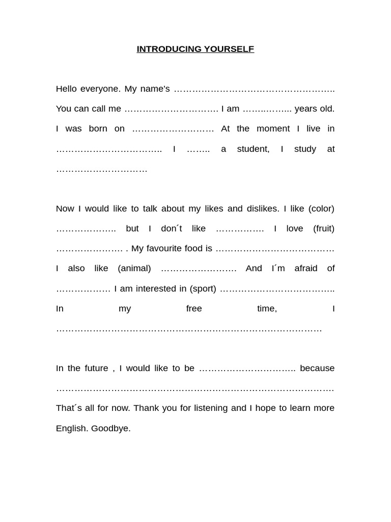 Introducing Yourself | PDF