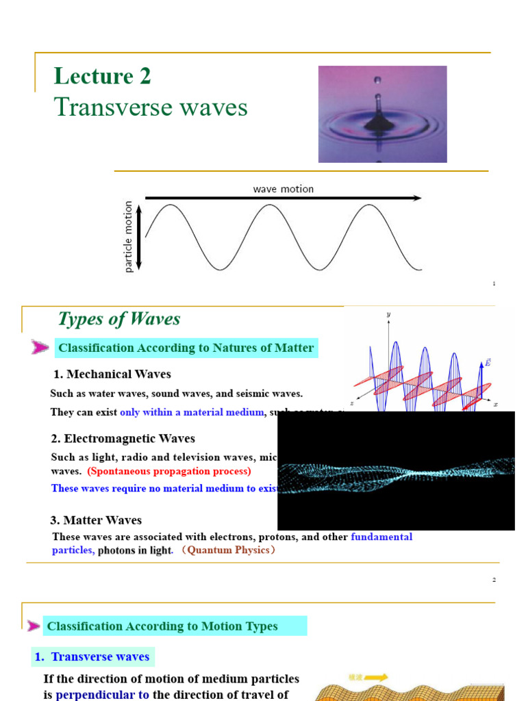 JIA 预科 Lecture 2 Transverse Waves | PDF | Waves | Wavelength