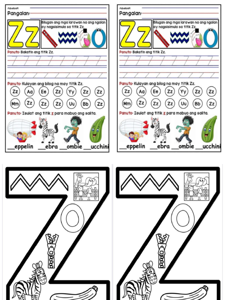 LETTER ZZ Activity | PDF
