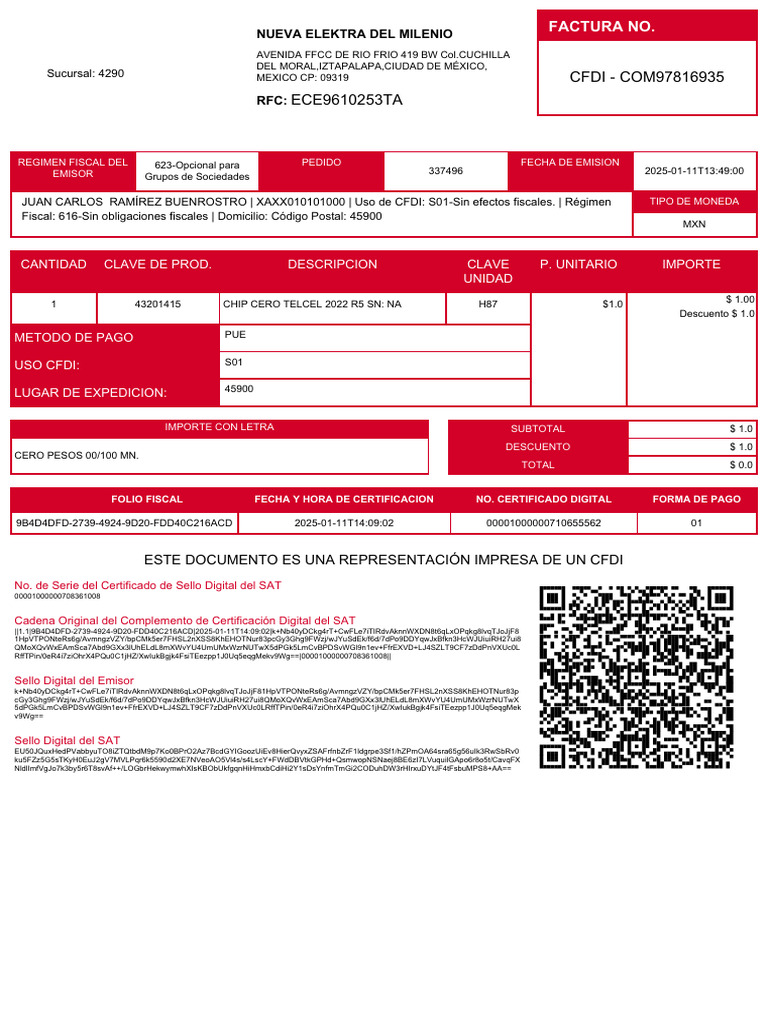 Ejemplo de Factura Electronica | PDF