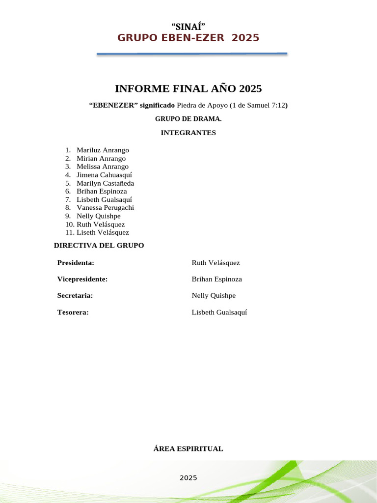 Ebenezer Informe Final 2024 | PDF
