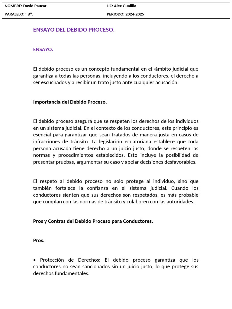 Importancia del Debido Proceso Judicial | PDF | Debido al proceso ...