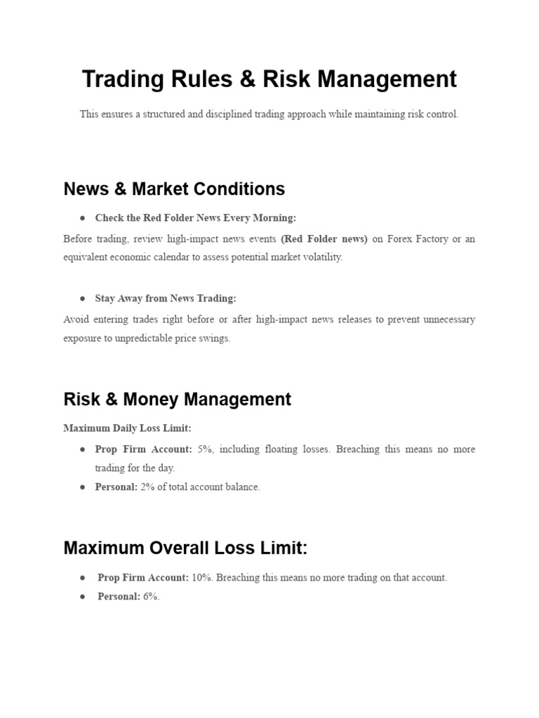 Trading Rules Risk Management Pdf