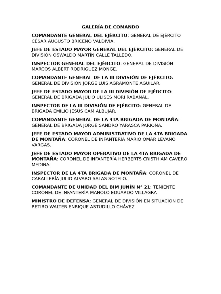 Galería de Comando | PDF