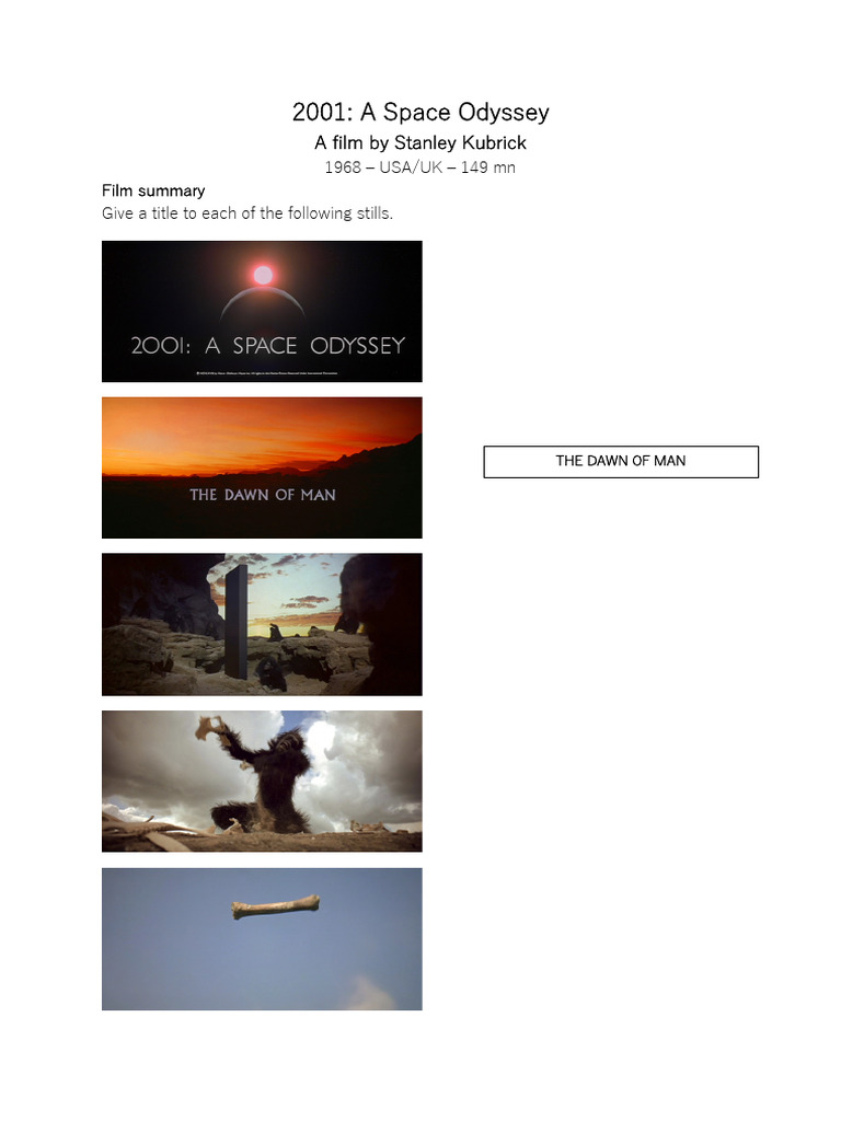 2001 Stills | PDF