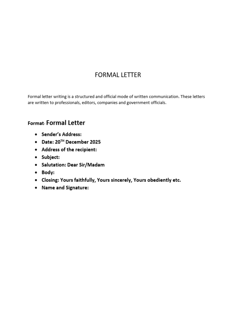 Formal Letter Writing | PDF