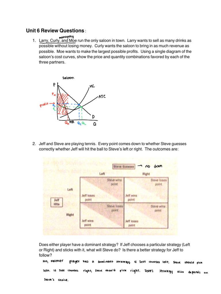 Unit 6 Review Questions | PDF
