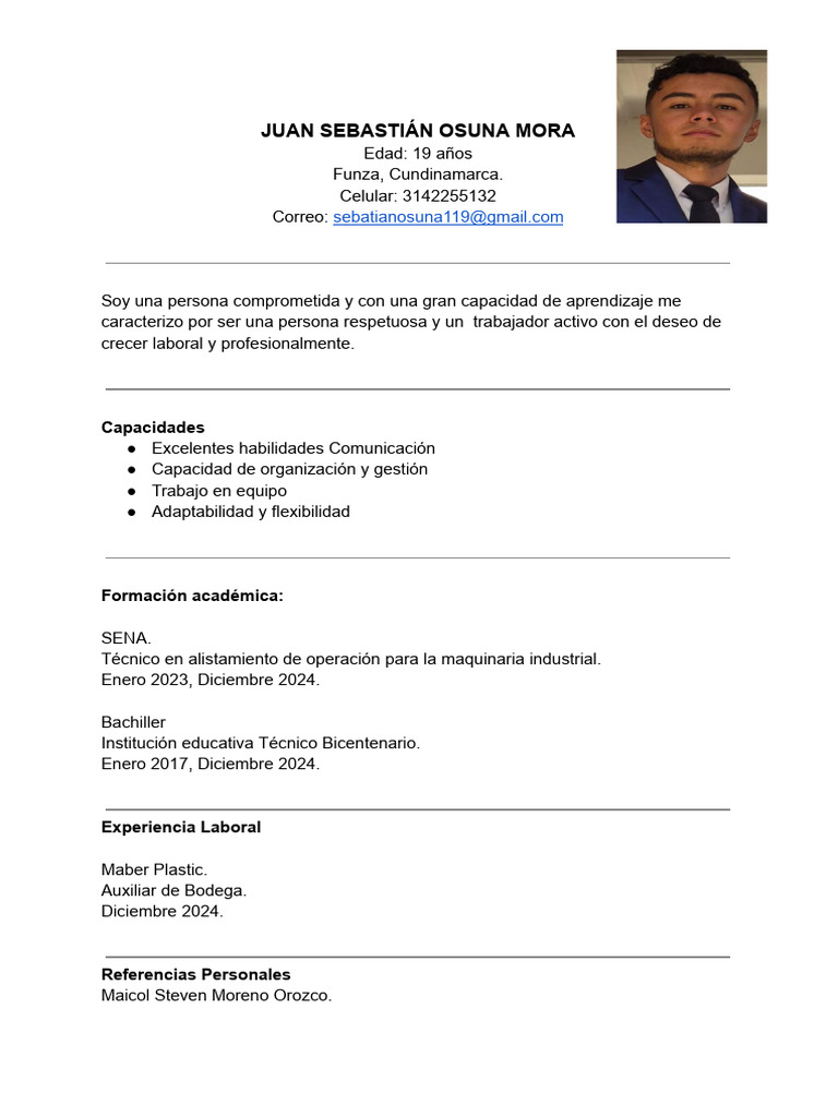 Hoja de Vida Juan .Docx-1 | PDF