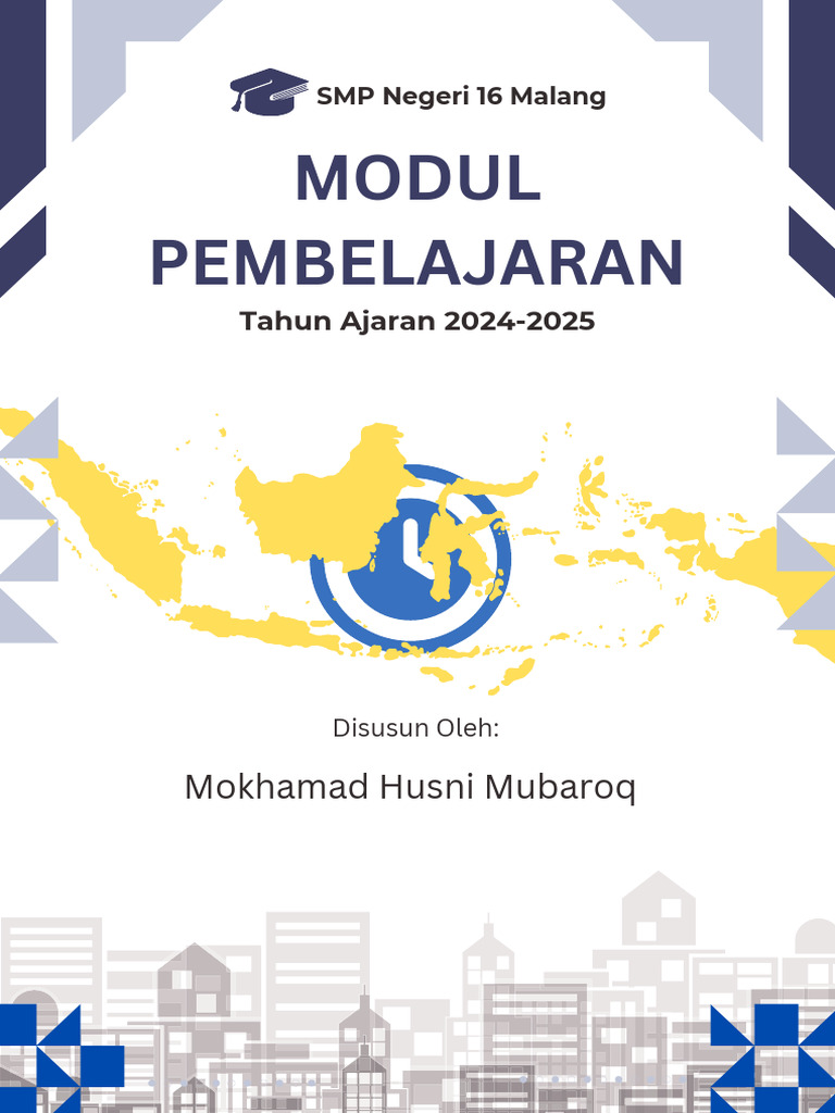 Putih Biru Modern Geometris Cover Modul Alur Pembelajaran Dokumen A4 | PDF