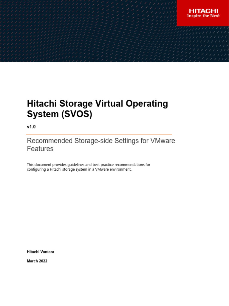 Hitachi_SVOS-_Recommended_storage_side_settings_for_various_VMware_feature | PDF | Computer ...