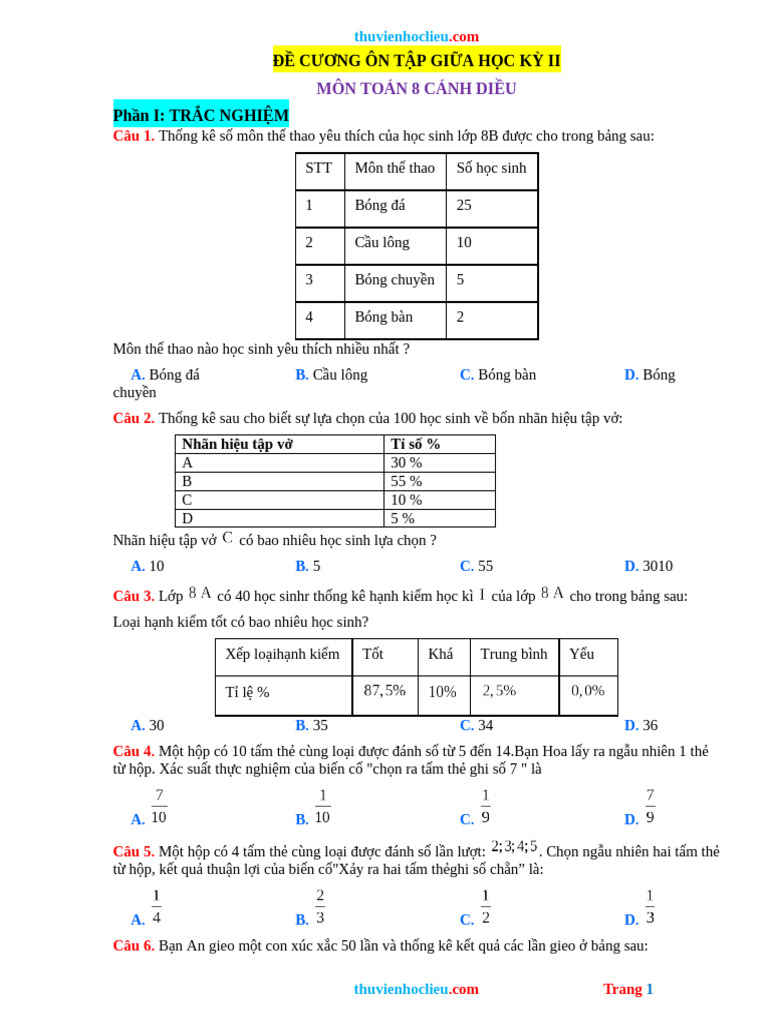 De Cuong On Tap Giua HK2 Toan 8 Canh Dieudocx | PDF