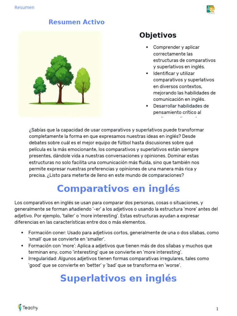Comparativo y Superlativo de Adjetivos | PDF | Adjetivo | Comunicación