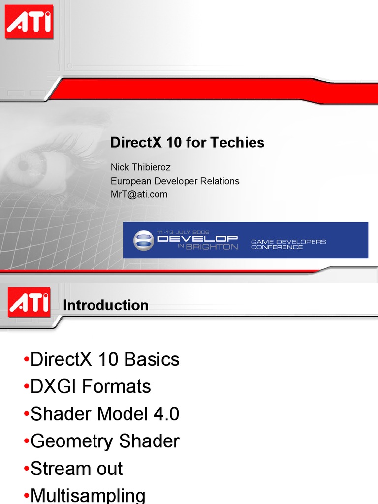 DirectX 10 Overview for Developers | PDF | Shader | Texture Mapping