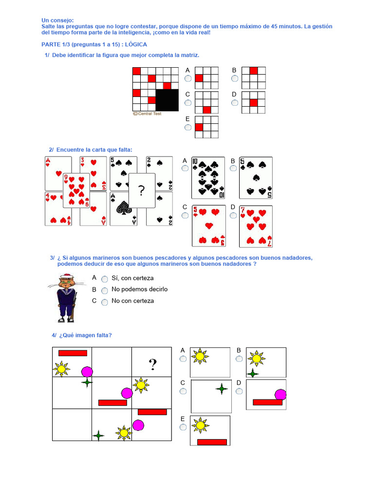 Test Prueba Psicotecnica OPC SAS | PDF | Virtud | Filosofía Aplicada