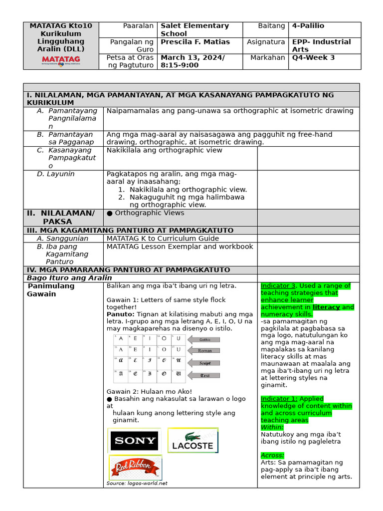 Co - Dll-q4-Epp Ia 4 Week 3-Dll | PDF