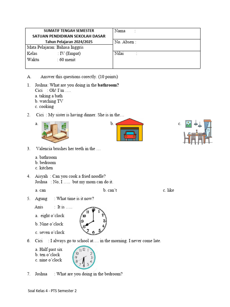 UTS_Kelas 4_SEM2_2025 | PDF