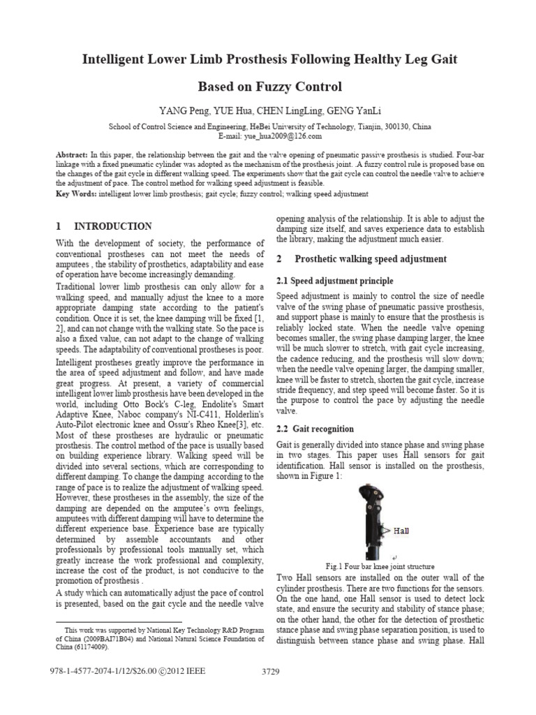 Intelligent Lower Limb Prosthesis Following Healthy Leg Gait Based On ...